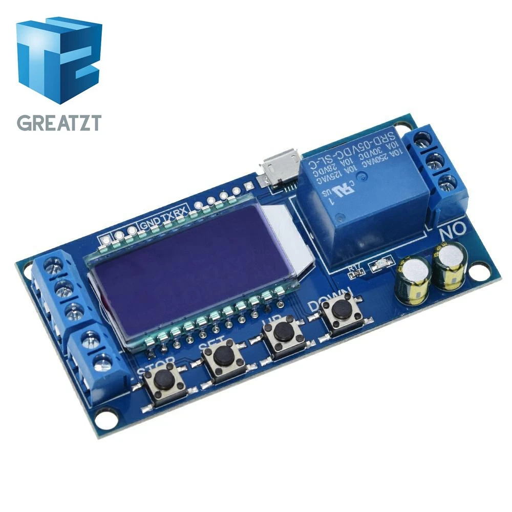 6 30V Micro USB Digital LCD Display Time Delay Relay Module Control ...