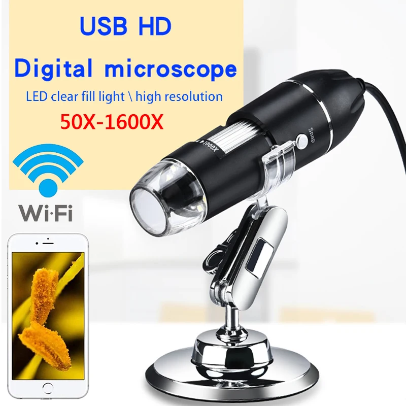 Endoscopio Digital ajustable 1600X 2MP 8 LED portátil de mano, lupa ...
