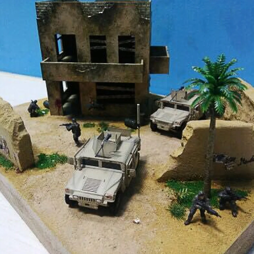 1:50 1:72 Damaged Building Military Model Building House Plastic Kit ...