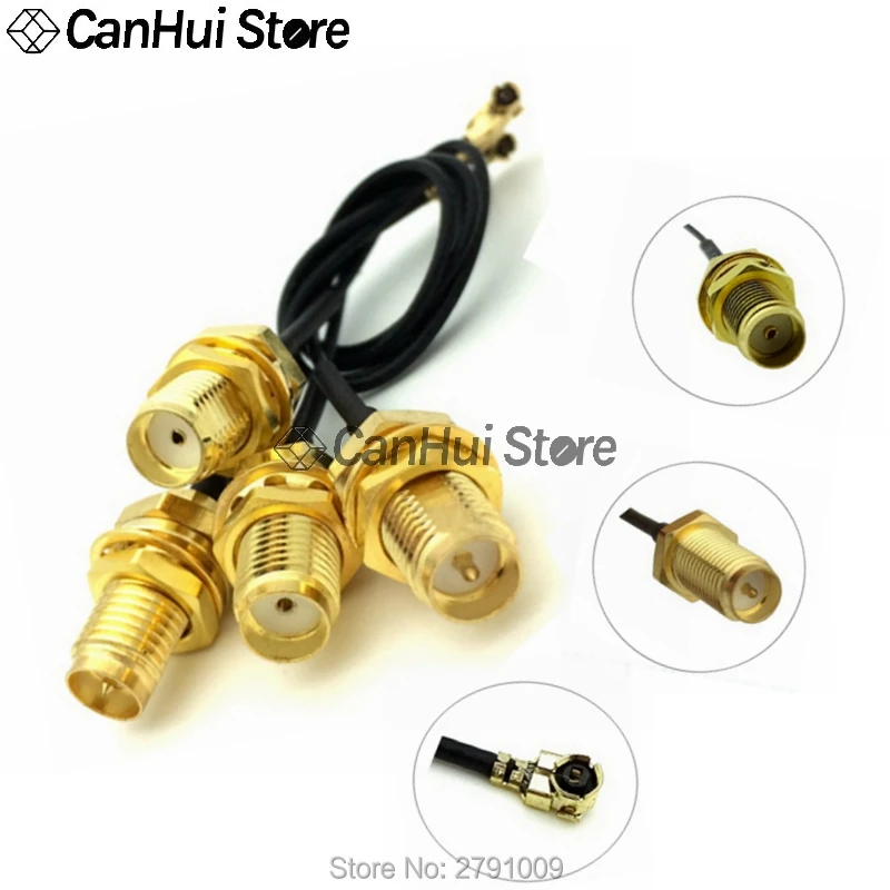 5pcs-SMA-Connector-Cable-Female-hole-Male-needle-to-uFL-u-FL-IPX-IPEX ...