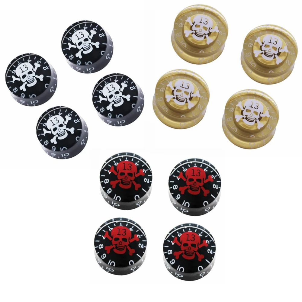 4 Pcs Skull Electric Guitar Knobs Guitar Speed Control Volume Tone ...