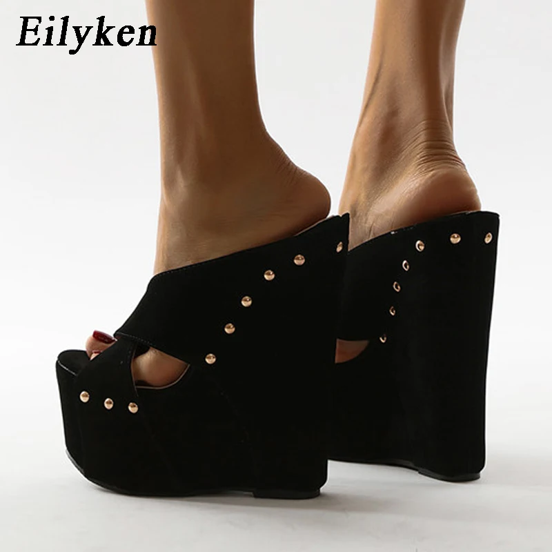 Solid Black Wedges
