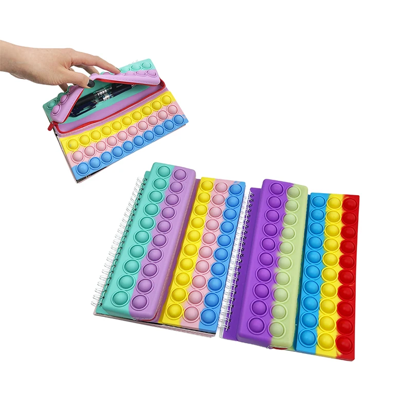 Notebook With Pencil Case Cute Notebook Pop Its Notebook Silicone Pop ...