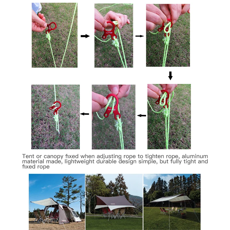 Aluminum Alloy Outdoor Carabiner 3 Hole Snail Wind Rope Buckle Outdoor ...