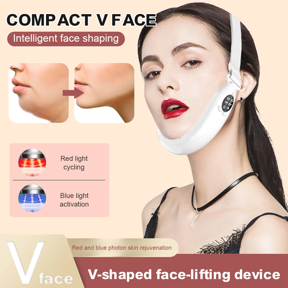 EMS Facial Lifting Device LED Photon Therapy Face Slimming Vibration ...