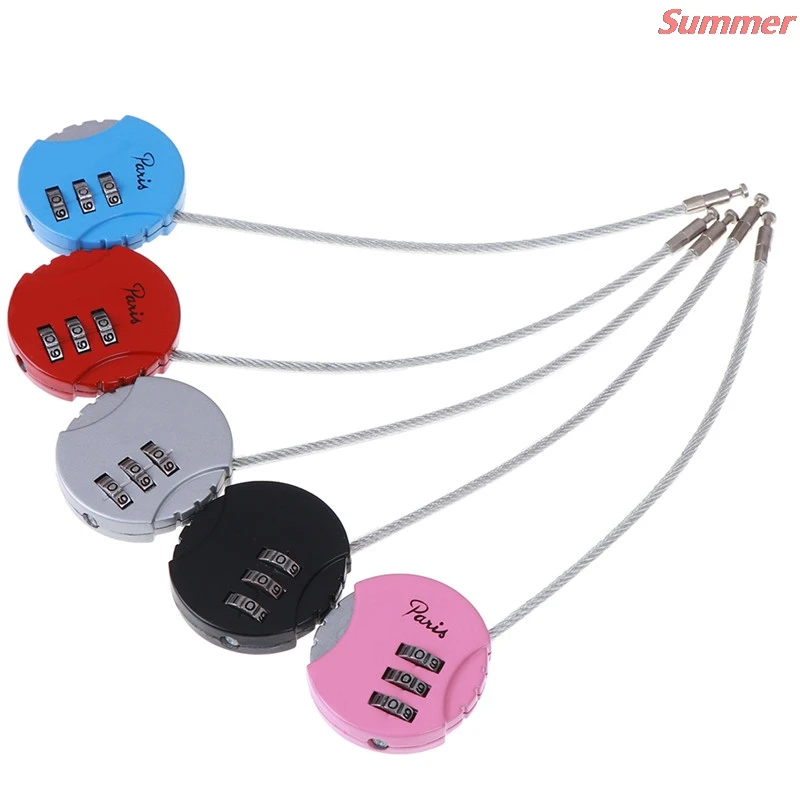 3 Dial Digit Password Combination Padlock Suitcase Luggage Metal Code ...