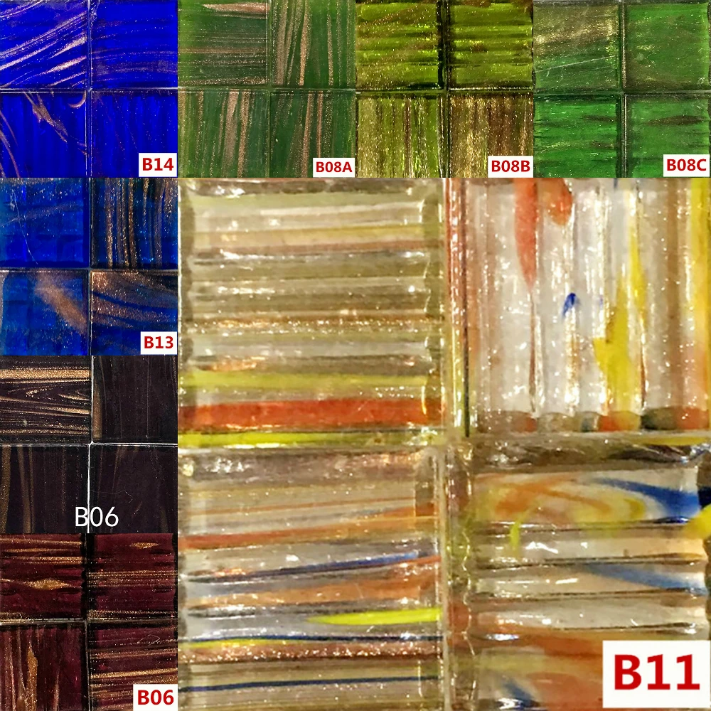 Lychee Life 30 шт разноцветная стеклянная мозаичная плитка с блестками ...