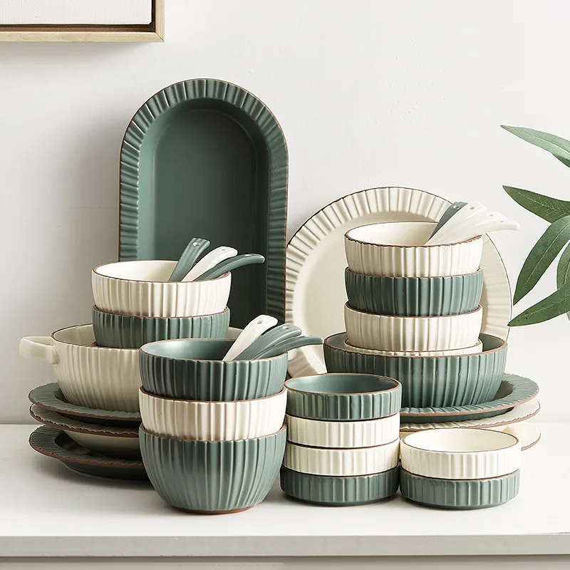 Porcelain Plates For Food Dinner Set Dishes Salad Soup Bowl Ceramic ...