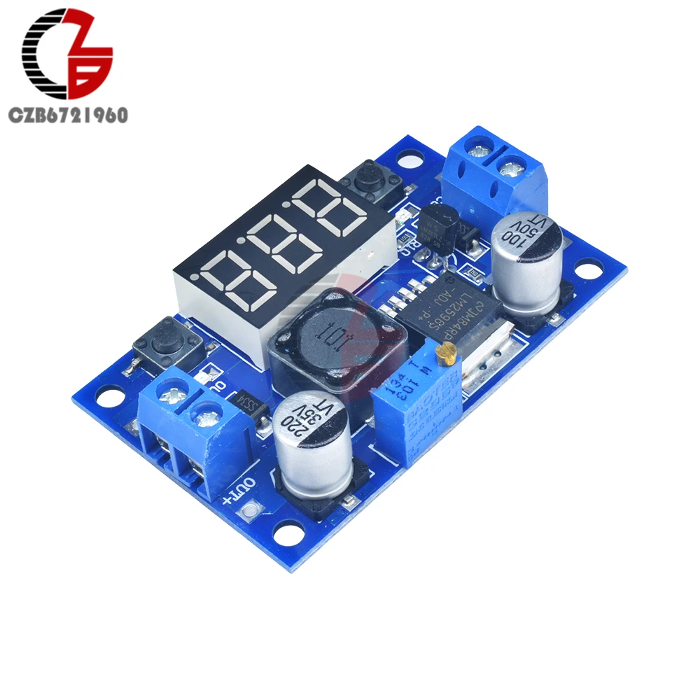 LM2596 2A Buck Step-down Power Converter Module LED Voltmeter hall road