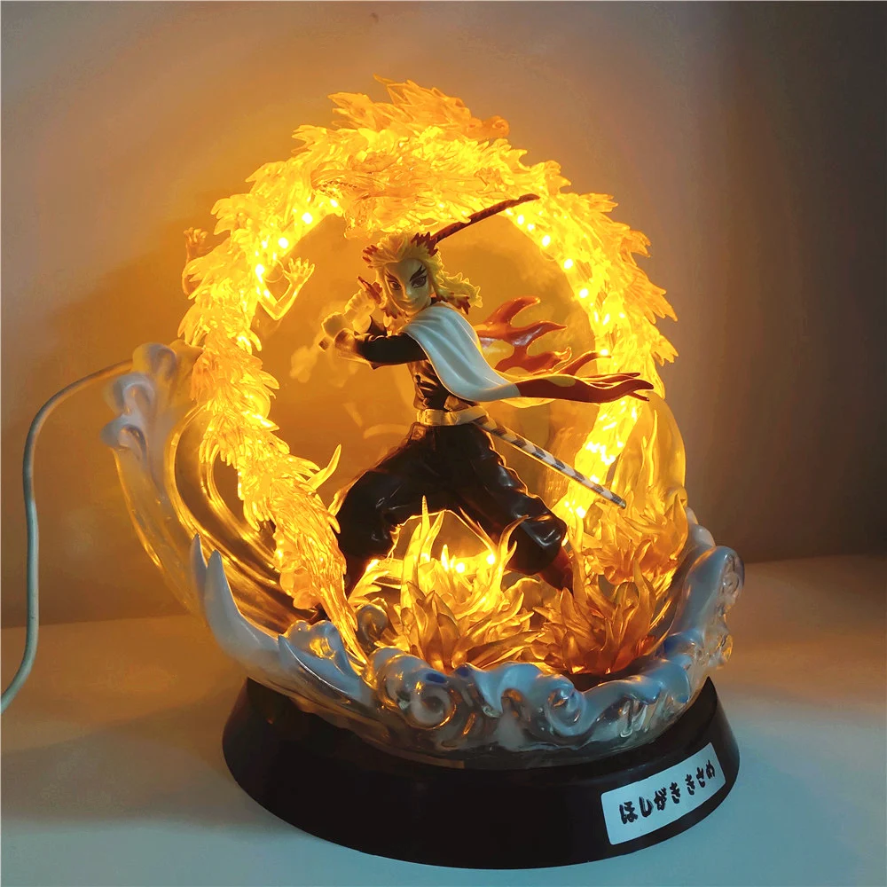 Demon Slayer Anime Figure Rengoku Kyoujurou Led Pvc Toy Kimetsu No ...