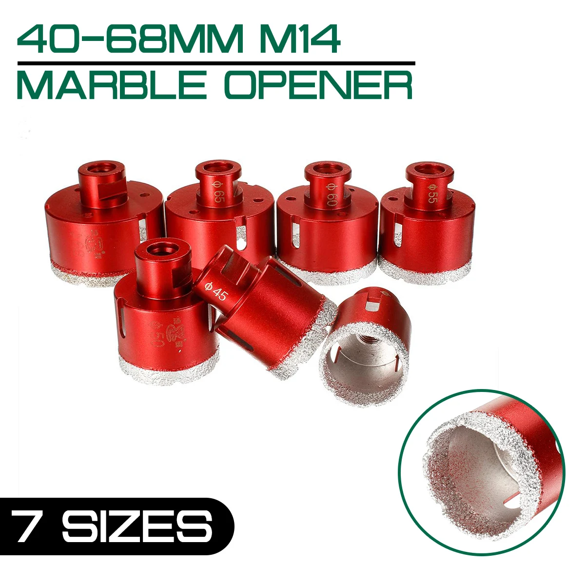 40-68mm M14 Marble Opener Diamond Drill Core Bits Drilling Hole Saw ...