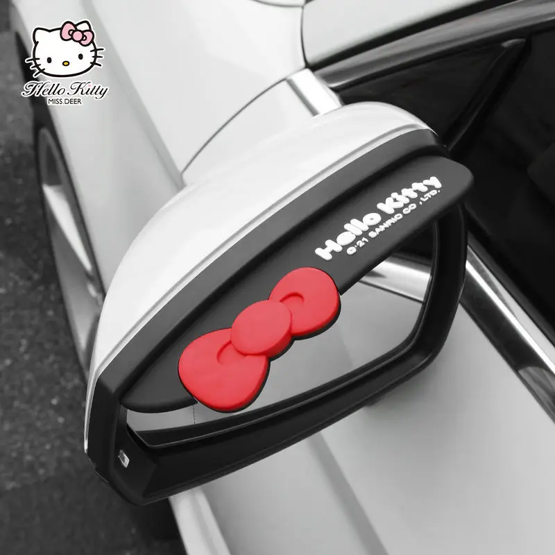 2pcs Hello kitty Kawaii Car Rearview Mirror Rainproof Sticker Car ...