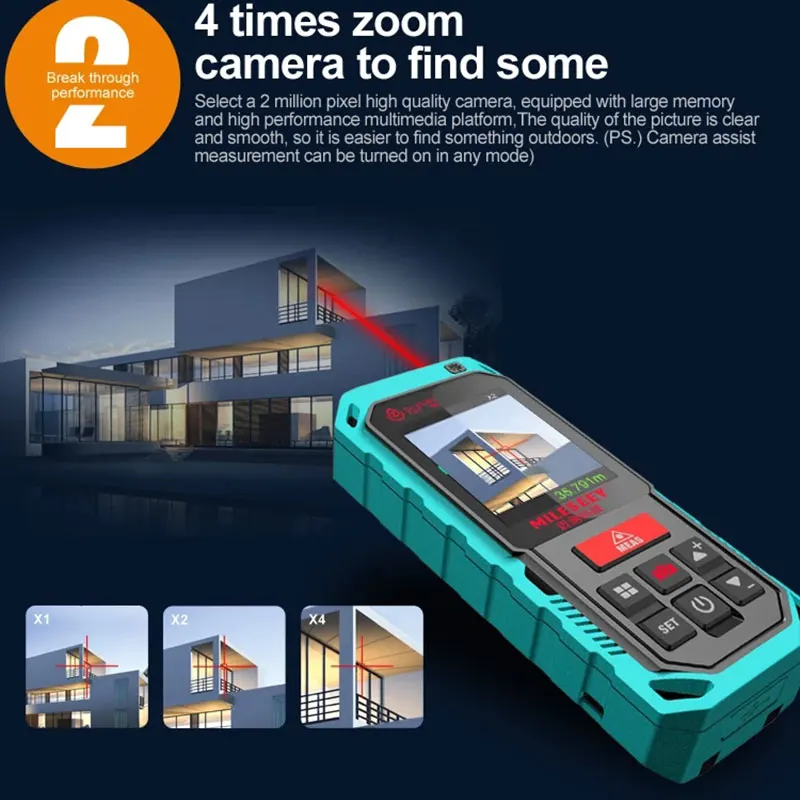 Mileseey-Outdoor-Laser-Distanc-Meter-100m-4x-Zoom-Laser-Messung-Abstand ...