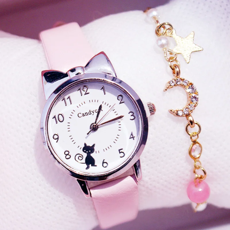 Primary School Student Fashion Girl Watch Cute Little Girl Watch Kids ...