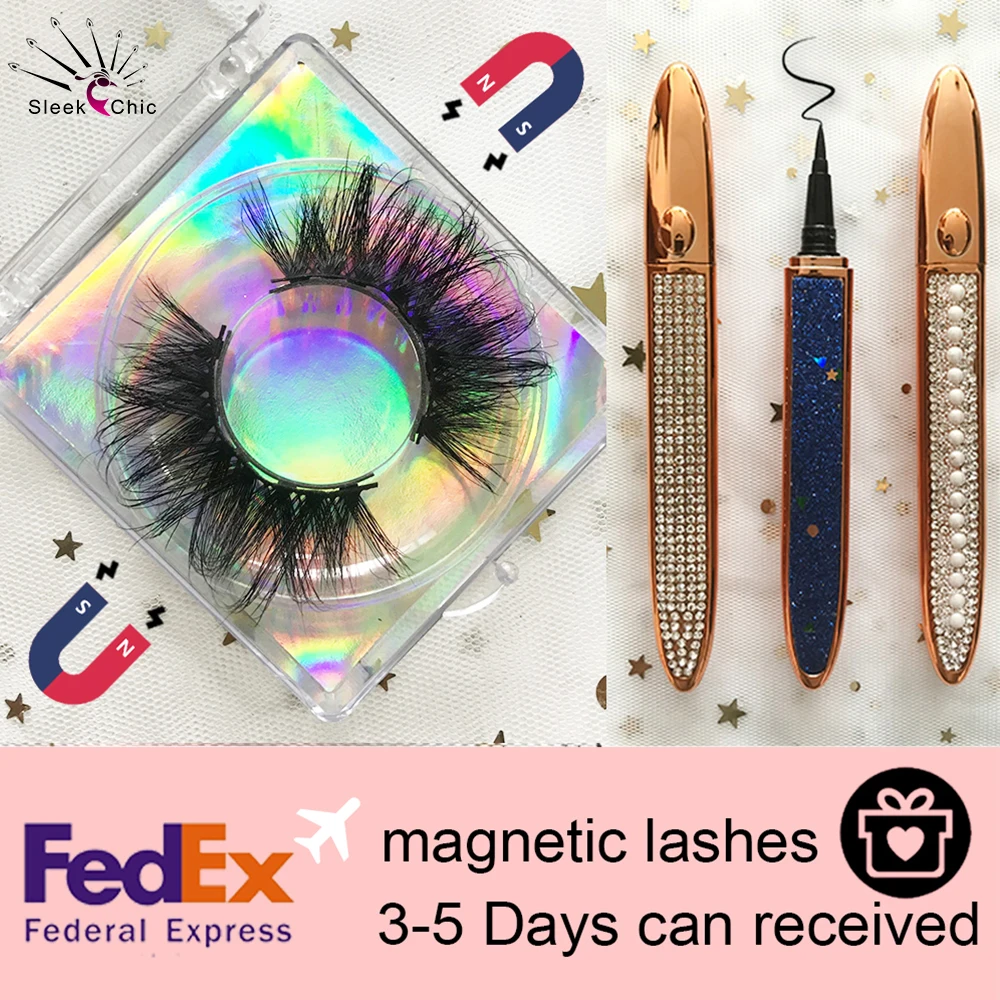 Magnetic-Lashes-Mink-eyelashes-On-Magnet-Eyeliner-Fluffy-Fake-Mink ...