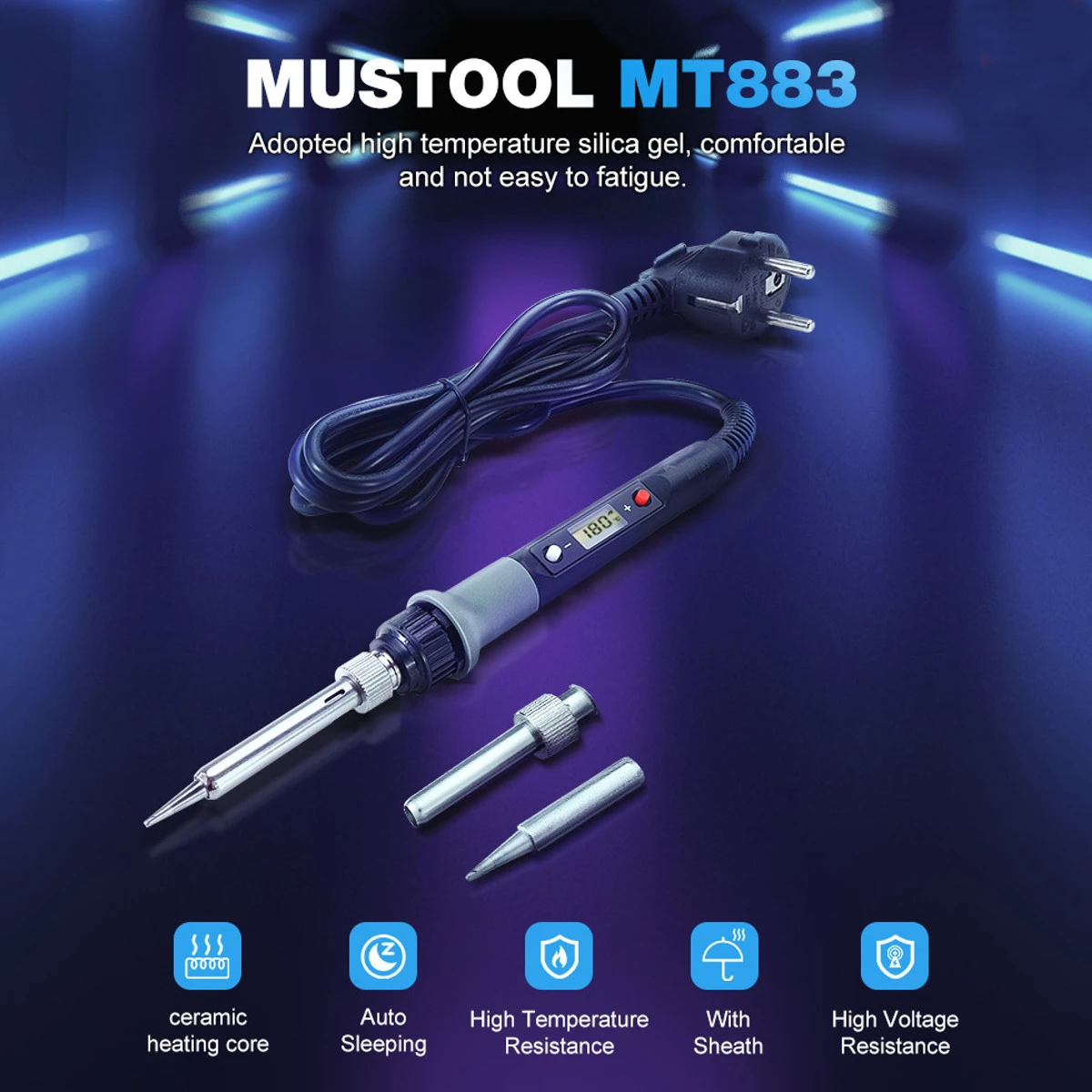 MUSTOOL MT883 80W elektrikli lehim demir istasyonu ayarlanabilir ...