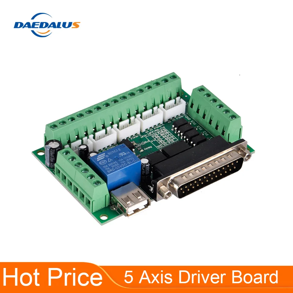 New 5 Axis CNC Interface Adapter Breakout Board Mach3 CNC Controller ...