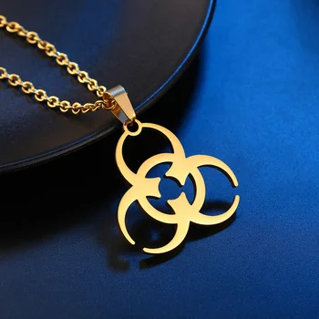 Biohazard Necklace Stainless Steel Biohazard Pendant Warning Sign Game ...
