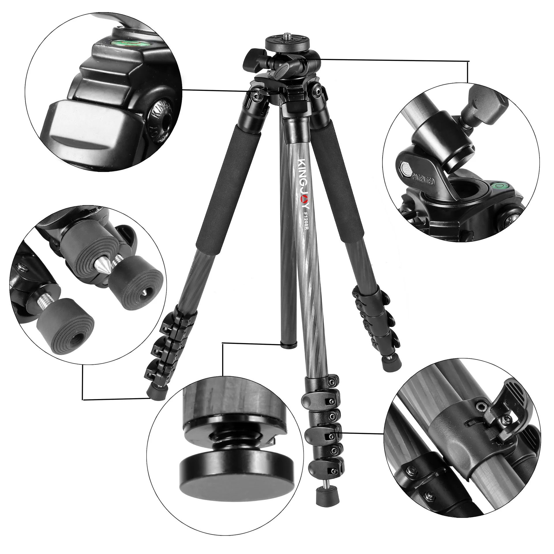 Kingjue Carbon Fiber Medial Axis Tapped Tripod Single-lens Reflex ...