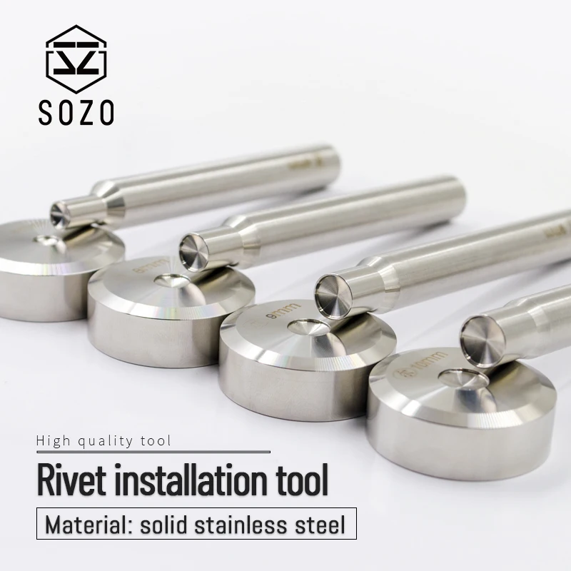SOZO DIY Leather Craft Tools Solid Stainless Steel Rivet Installation ...