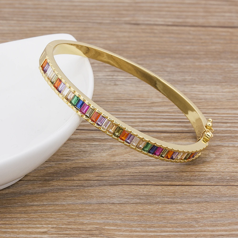 New-Fashion-Top-Quality-Classic-Women-s-Bangles-Gold-Color-Rhinestone ...