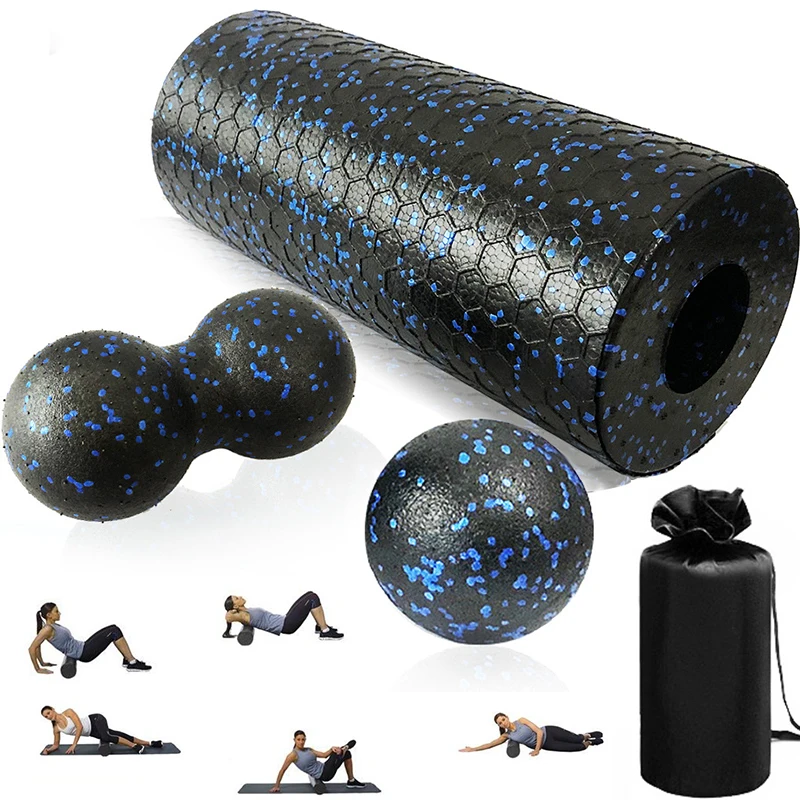 Yoga Roller Massage Ball Set with Carry Bag EPP Fitness Foam Roller ...