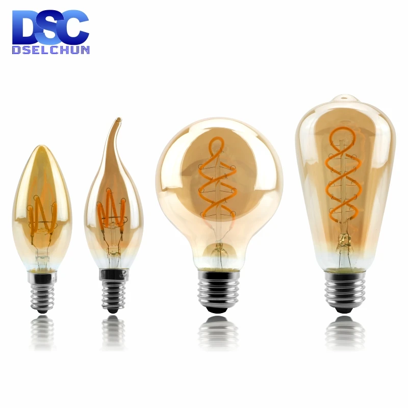 REVIEW Dimmable Retro LED Spiral Filament Light Bulb 4W 2200K 220V-240V ...
