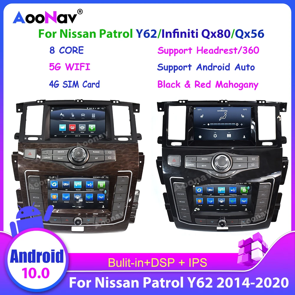 Dual Screen Tesla Style Car Radio For Nissan Patrol Y6 Infiniti QX80 ...