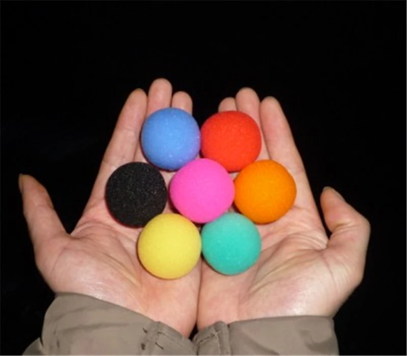 10PCS-3-5cm-Finger-Sponge-Ball-Red-Yellow-Blue-Magic-Tricks-Classical ...