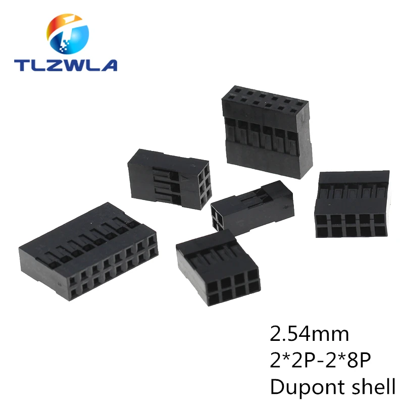 100pcs Dupont Shell 2.54mm Double Row Dupont Cable Case Dupont Plug Dupont Connector Plastic ...