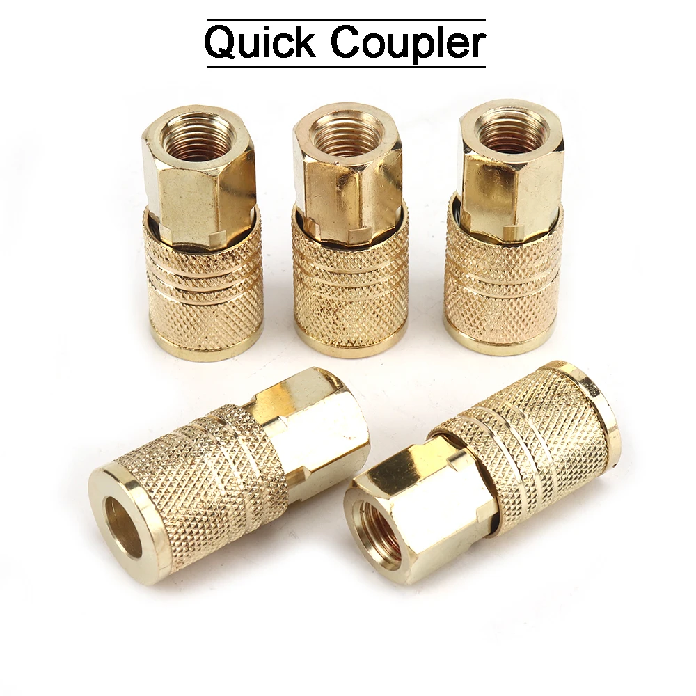 Solid-Brass-1-4-NPT-Pneumatic-Fitting-Air-Line-Quick-Coupling-Connector ...