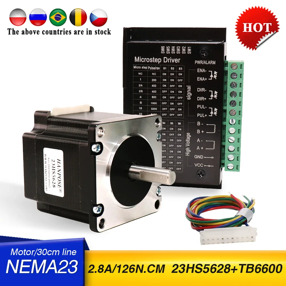 Nema 23 Stepper Motor Driver Tb6600 | 23hs5628 Nema 23 Stepper Motor ...