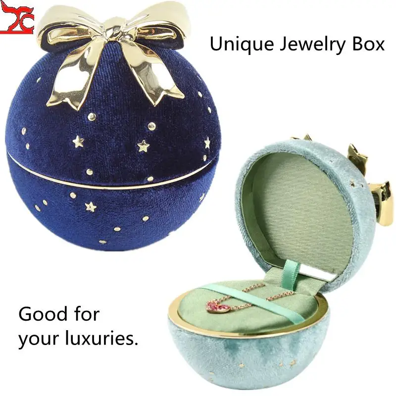 Blue Round Jewelry Boxes