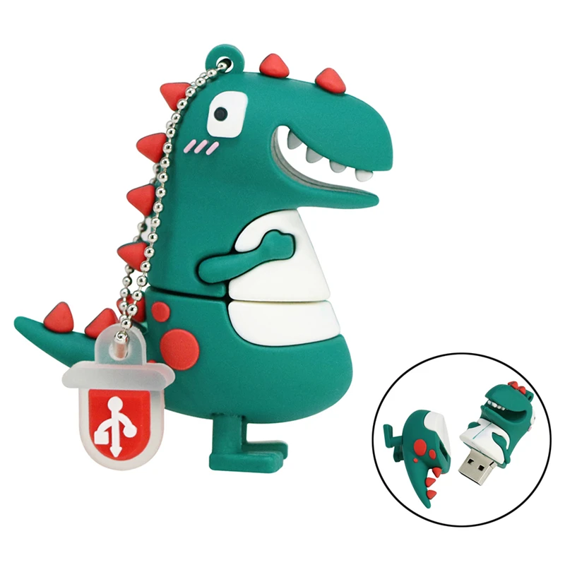Cartoon Cute dinosur Pendrive 128gb USB 2.0 플래시 드라이브 8gb 16gb 32gb 64gb ...