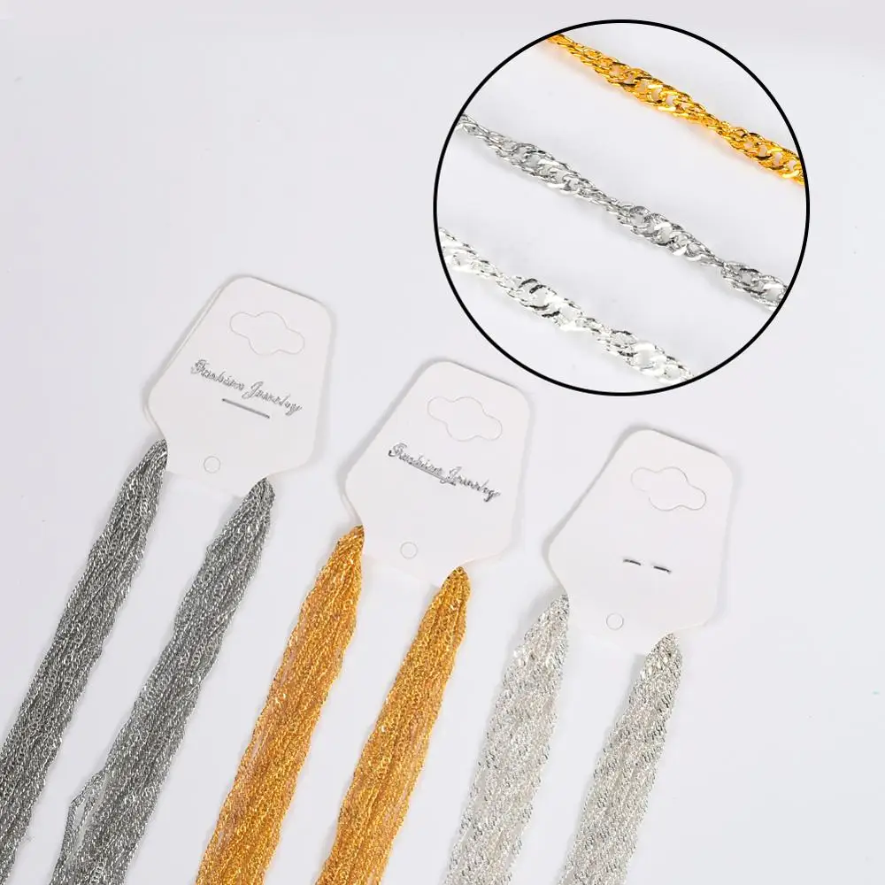 12Pcs/Lot 42cm Gold Silver Rhodium Wave Chains Necklace DIY Jewelry ...