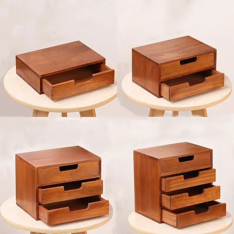 Simple-Multi-layer-Vintage-wood-drawer-organizer-Bedroom-debris-desktop ...