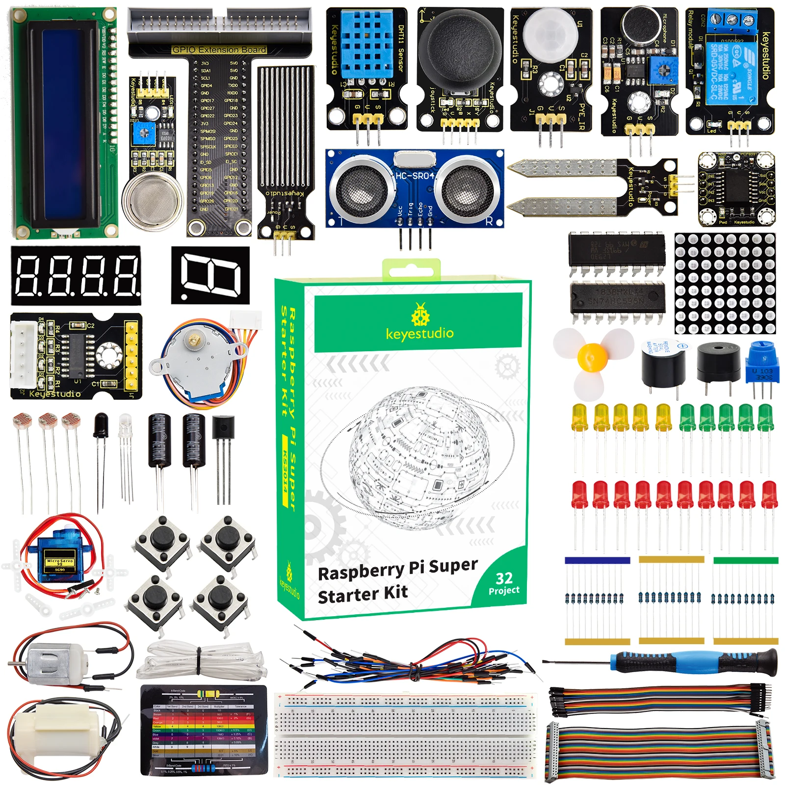 2021 New Keyestudio Raspberry Pi 4B Basic / Super Starter Kit Diy ...