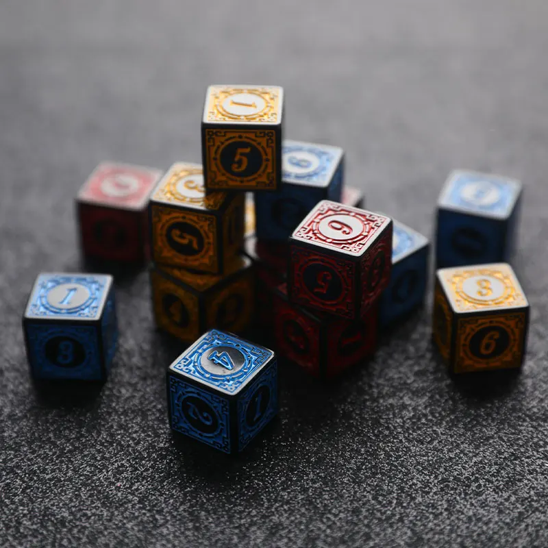 D6 Polyhedral Acrylic Dice Square Edged Numbers 6 Sided Dice Club Party ...