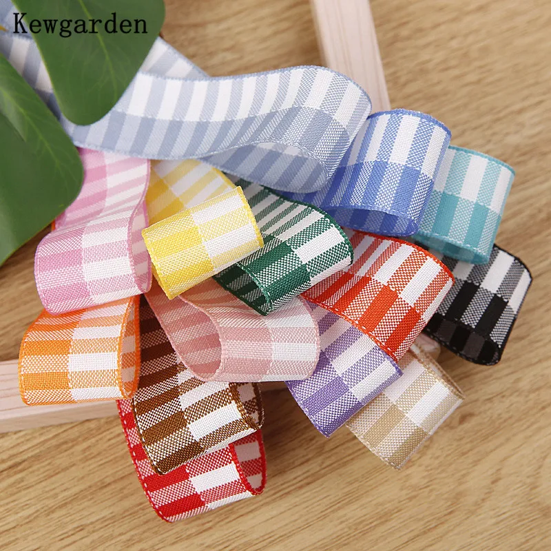 Kewgarden-1-1-5-25mm-38mm-Two-color-Polyester-Plaid-Ribbon-Handmade ...