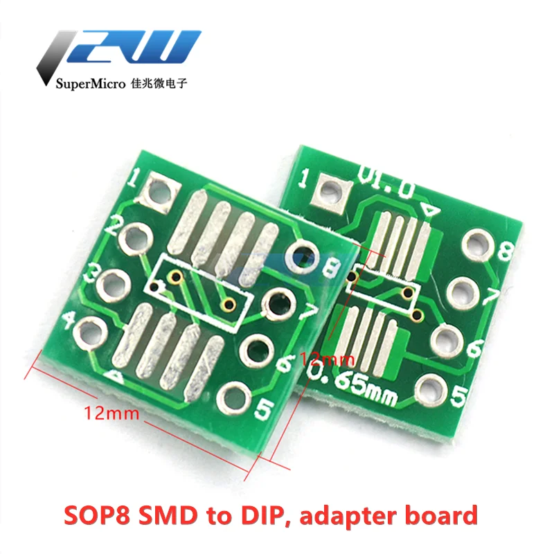 20 pçs/lote TSSOP8 SSOP8 SOP8 para DIP8, PCB SOP 8 SOP, Placa de ...