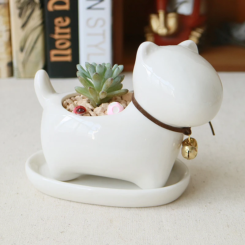 Cute Animal Potted Flowers Gardening Succulents Planter Pot White ...