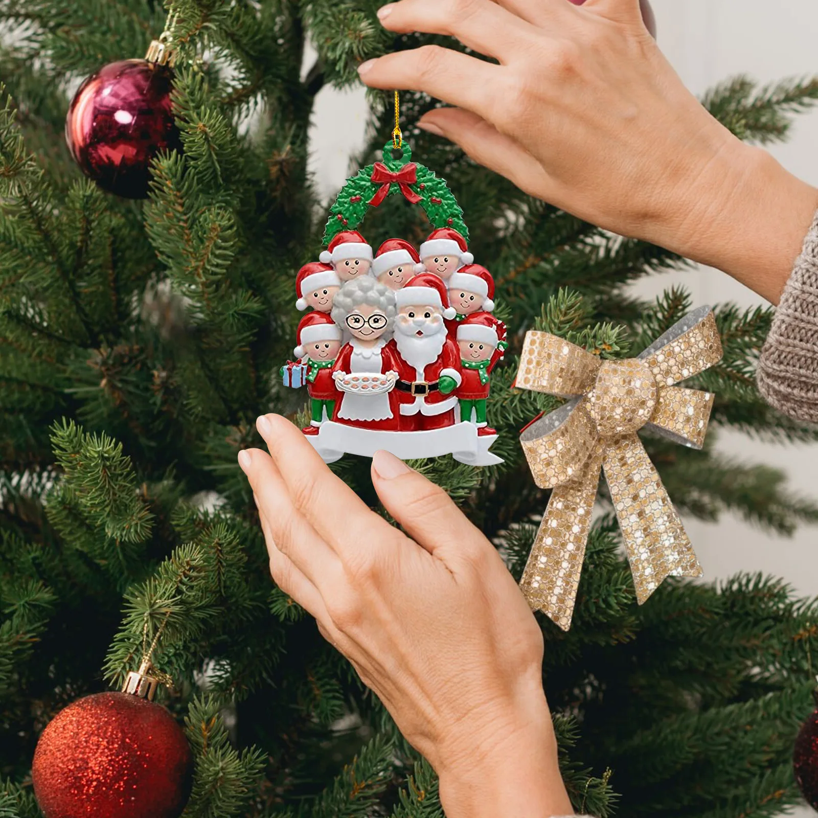 2022 Christmas Ornament Cute Resin Snowman Tree Pendant 豪華