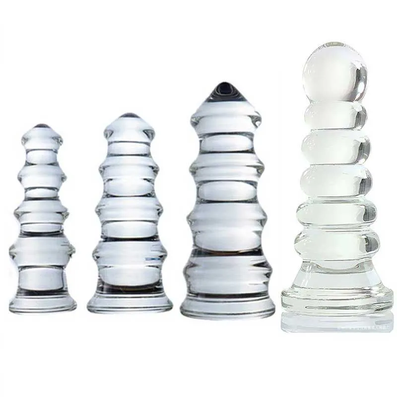 Pagoda Big Glass Anal Plug Prostate Massager Anal Expander Huge Butt ...