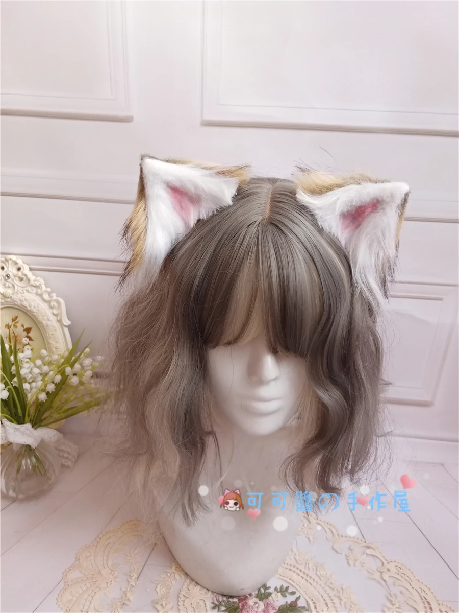 Handmade Simulation Animal Ear Clip 1Pair Hairpin Cat & Wolf & Dog Ear ...