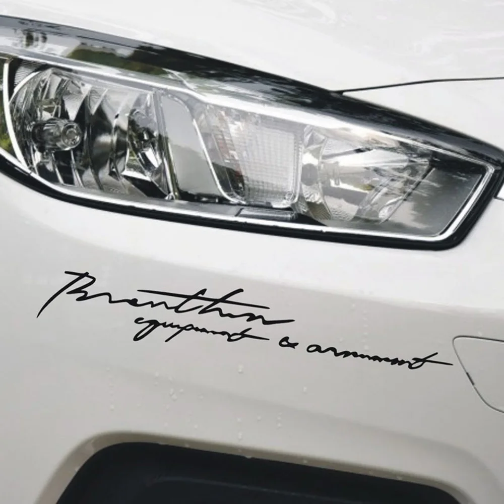 1 Pcs Personality English Letter Signature Car Stickers Universal Black ...