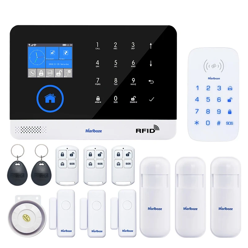 Marlboze Wireless Home Security GSM WIFI GPRS Alarm System IOS Android ...