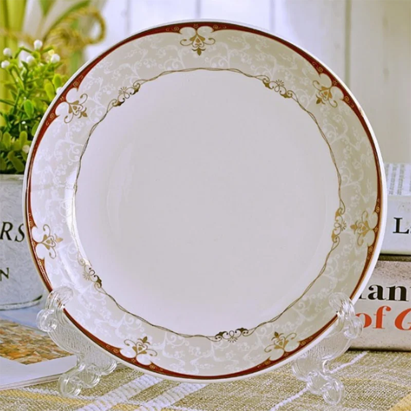 Prato de jantar cerâmica ouro conjunto completo casamento nordic salada ...