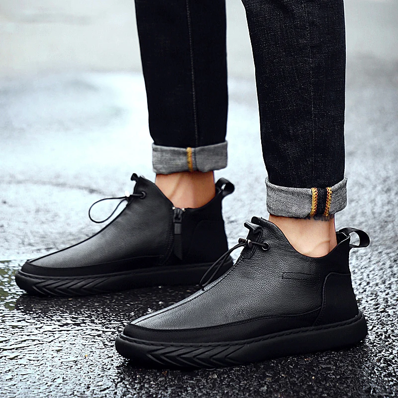 High-Top-Mens-Shoes-2019-Spring-Autumn-Male-Sneakers-Leather-Fashion ...