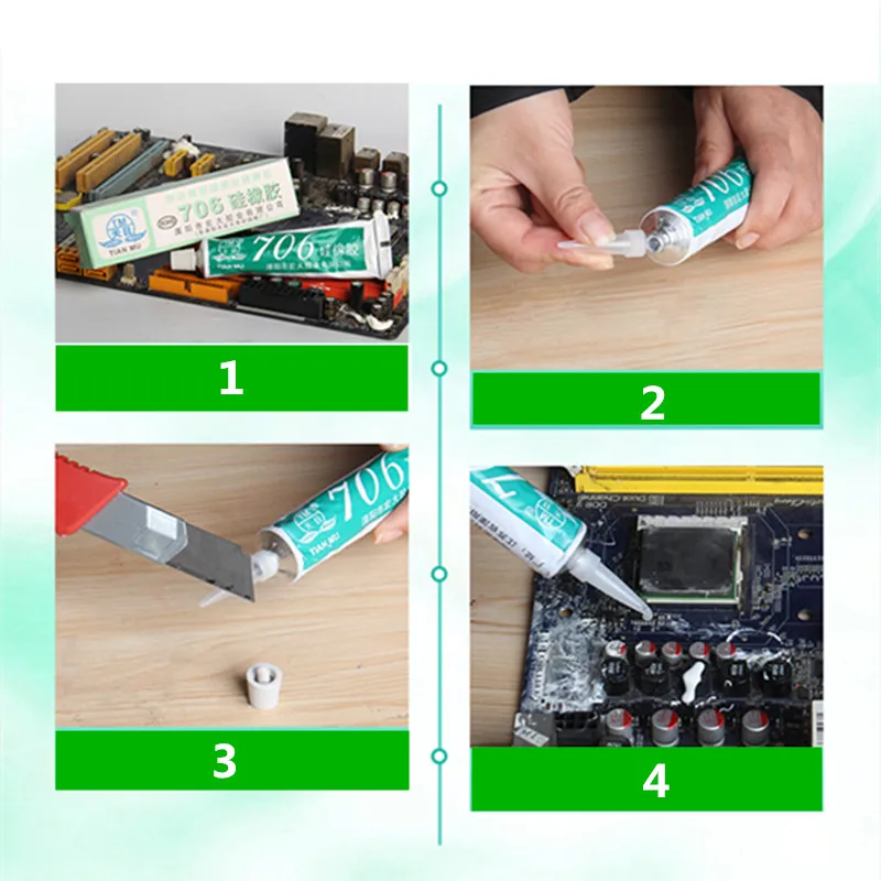 706 Silicone Rubber Semi-transparent Glue Silicone Glue Semi-flowing ...