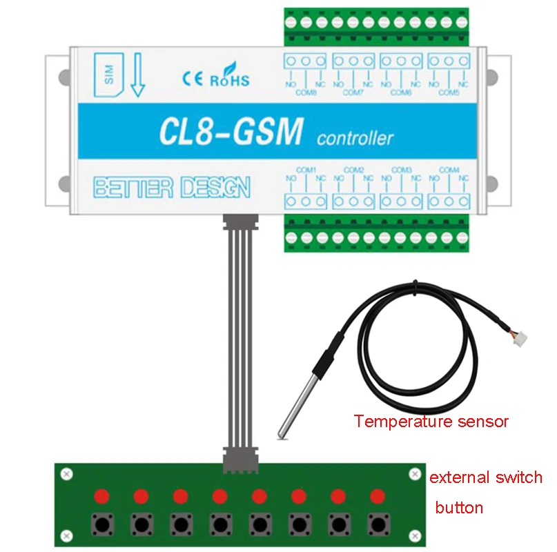 Gsm 8 Way Relay Controller Smart Switch Sms Call Gate Opener With ...